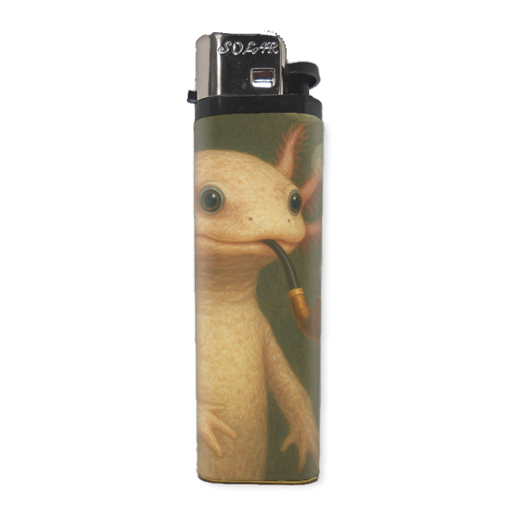 Axolotl with a Pipe Basic Lighter – Shady Front
