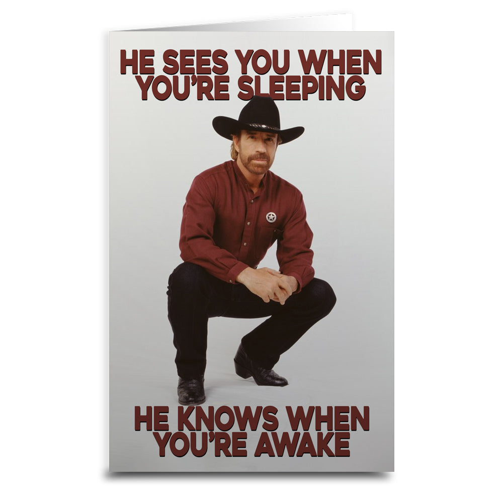 Chuck Norris Christmas Greeting Card – Shady Front
