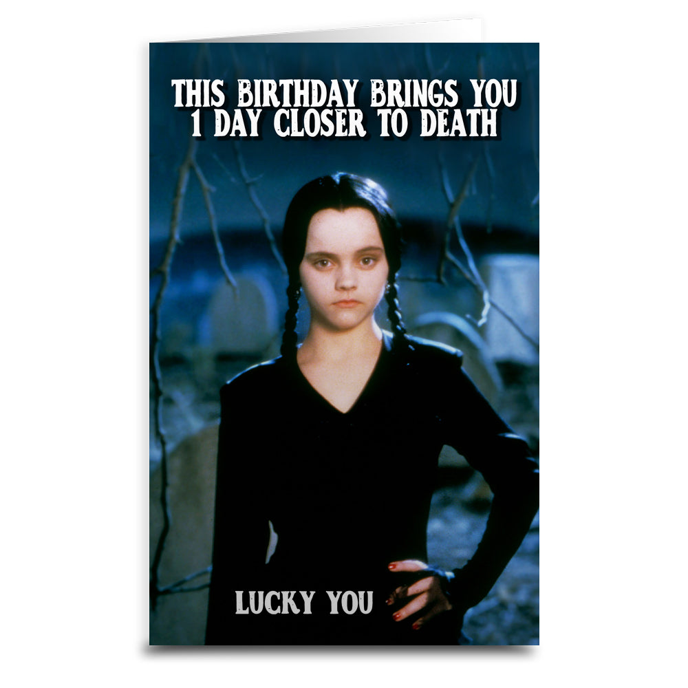 Wednesday Addams Birthday Greeting Card – Shady Front